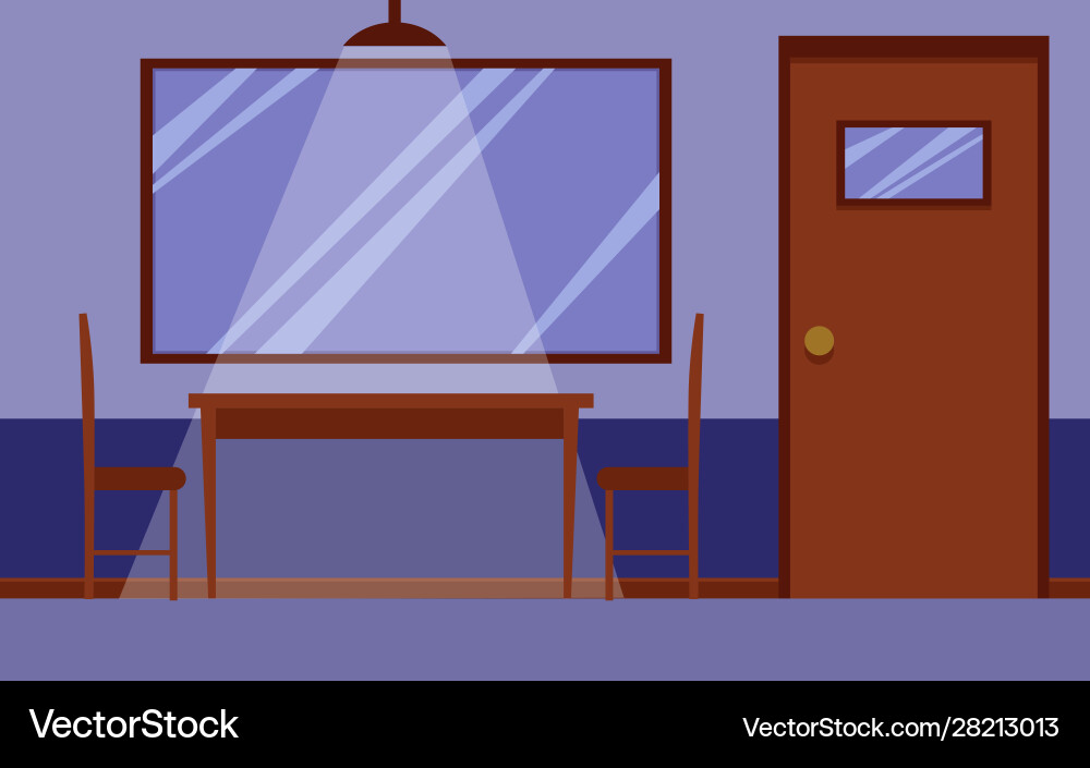 Flat interior police station interrogation room Vector Image