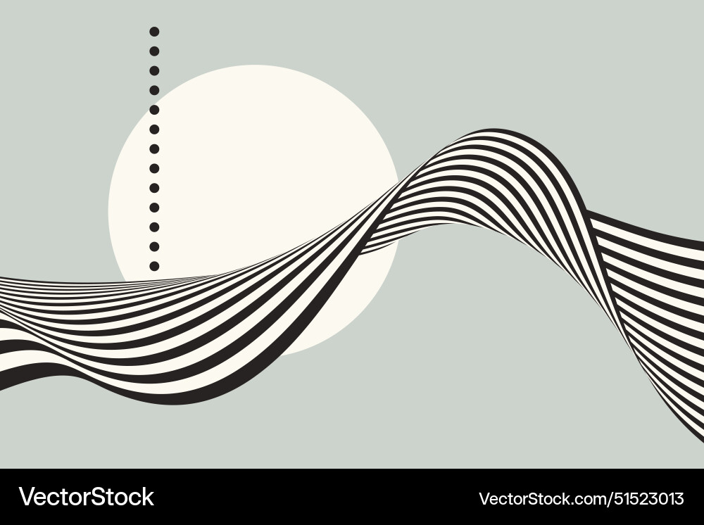 Optical illusion of a distorted wave abstract Vector Image
