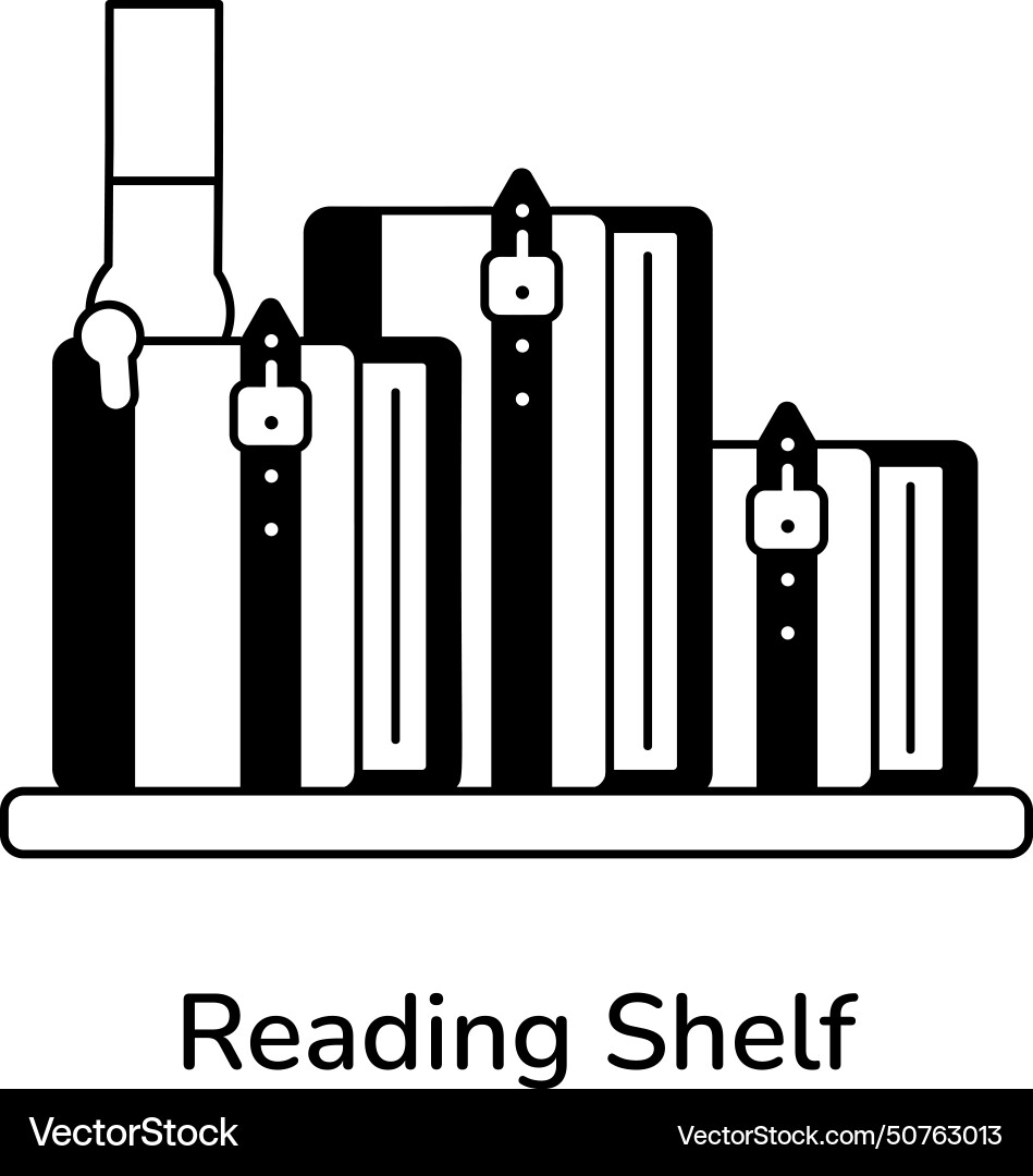 Reading shelf Royalty Free Vector Image - VectorStock