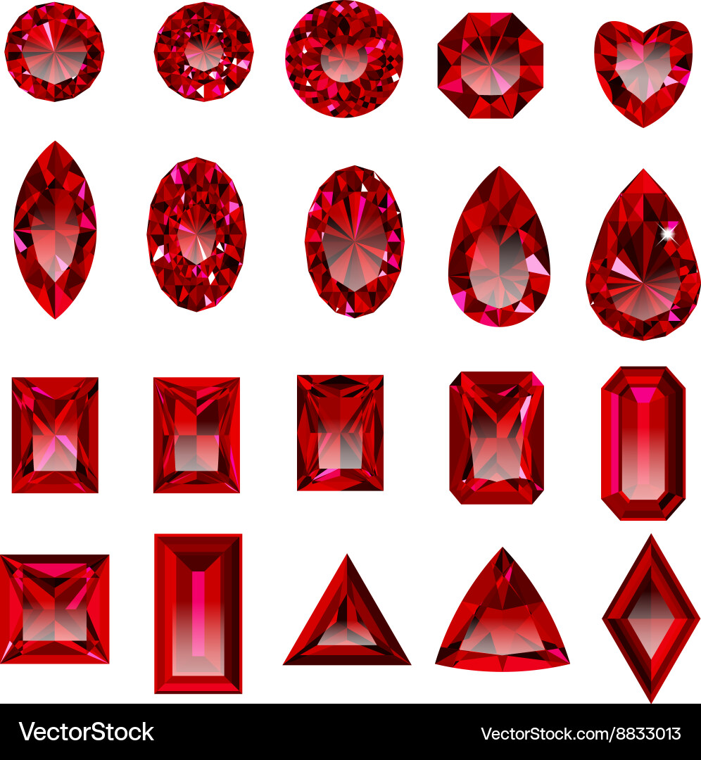 Red Rubies - Gemstone Collection Royalty Free Vector Image