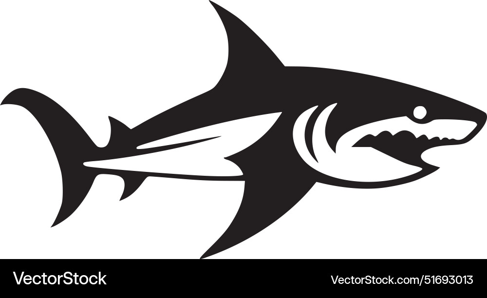 Shark - black and white isolated icon Royalty Free Vector
