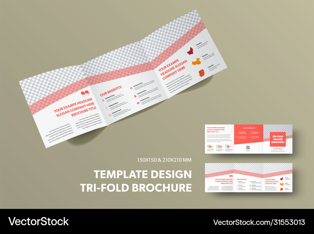 Template open tri-fold with presentation Vector Image