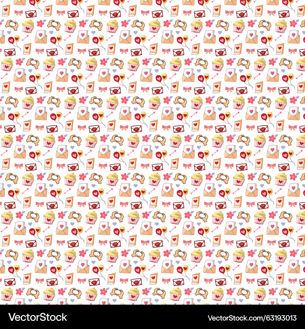 Valentine's Day Hearts & Love Pattern – Royalty-Free Vector | VectorStock