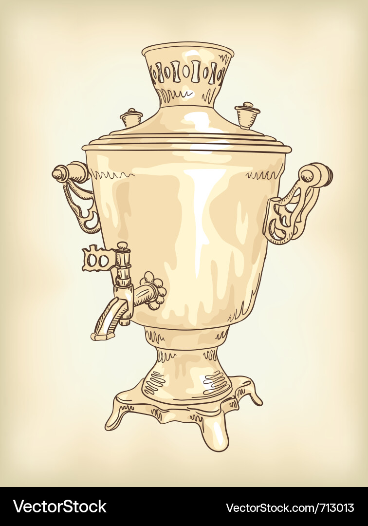 Vintage Russian Samovar Royalty Free Vector Image