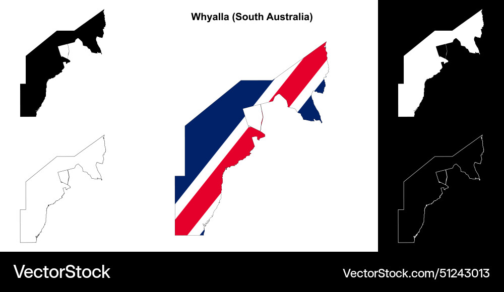 Whyalla outline map Royalty Free Vector Image - VectorStock
