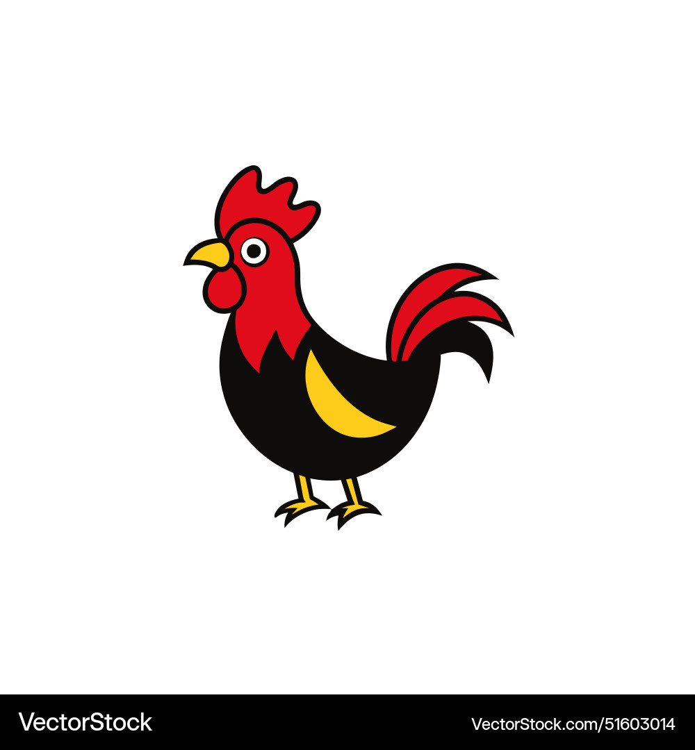 Ayam cemani chicken looks icon Royalty Free Vector Image