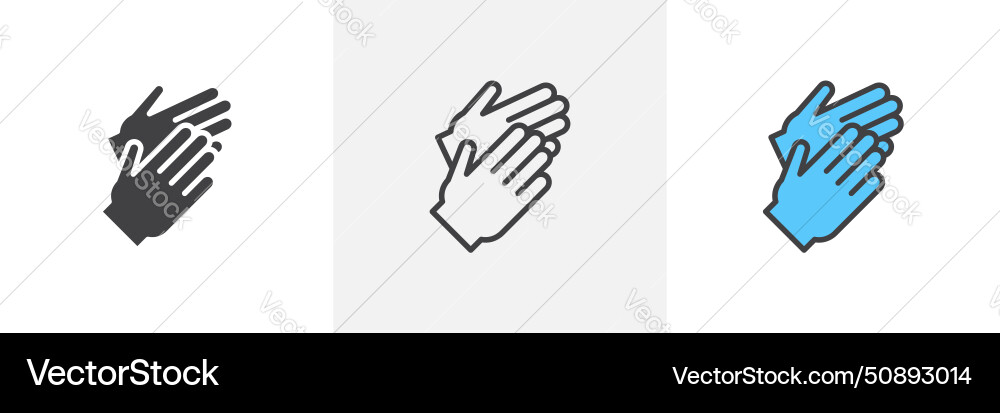 Clapping hands icon set congratulation and cheers Vector Image