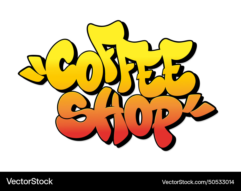 Coffee shop font in old school graffiti style Vector Image