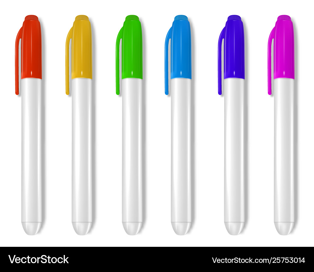 Colorful marker pen Royalty Free Vector Image - VectorStock