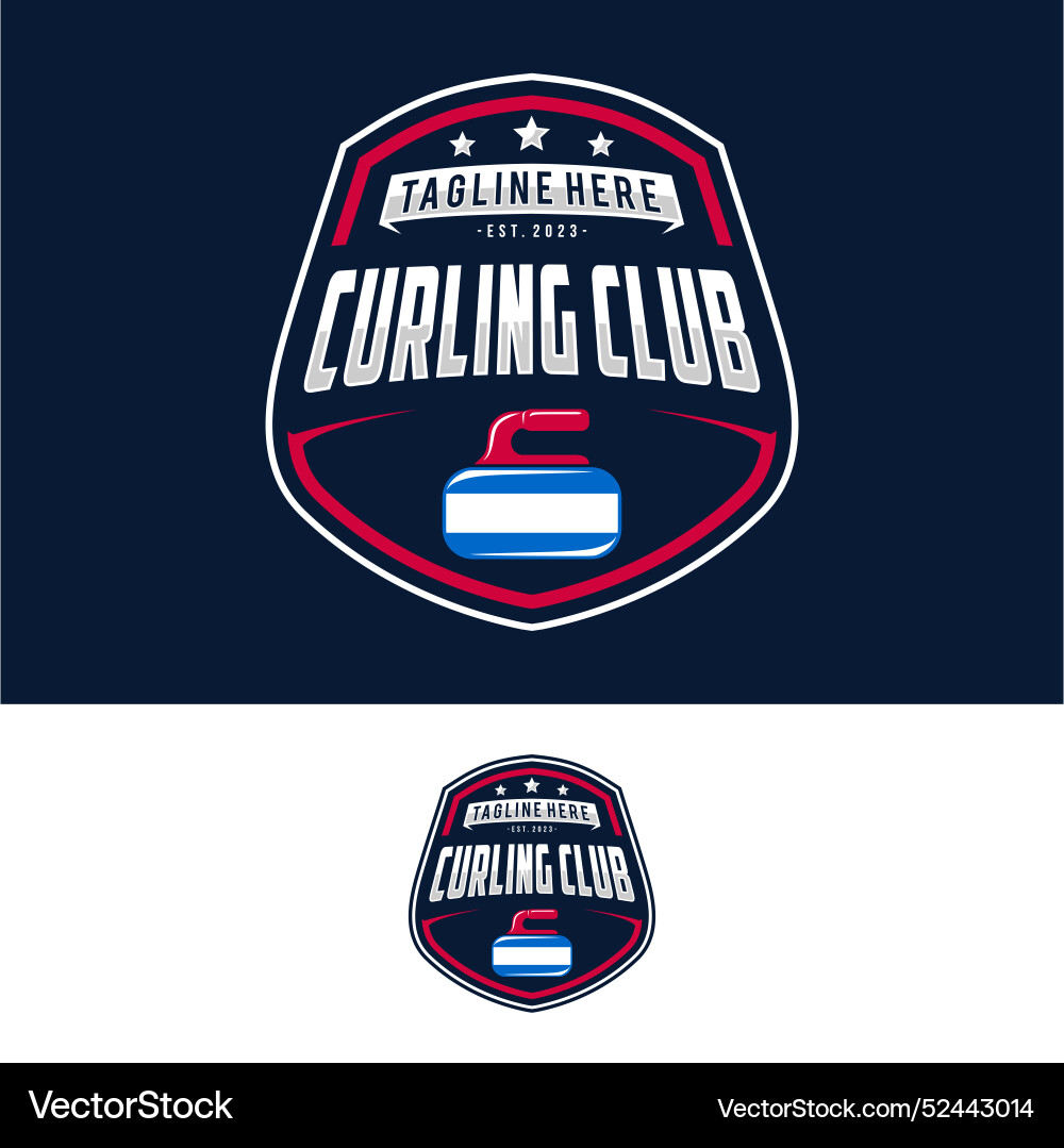Curling logo sport design template icon Royalty Free Vector