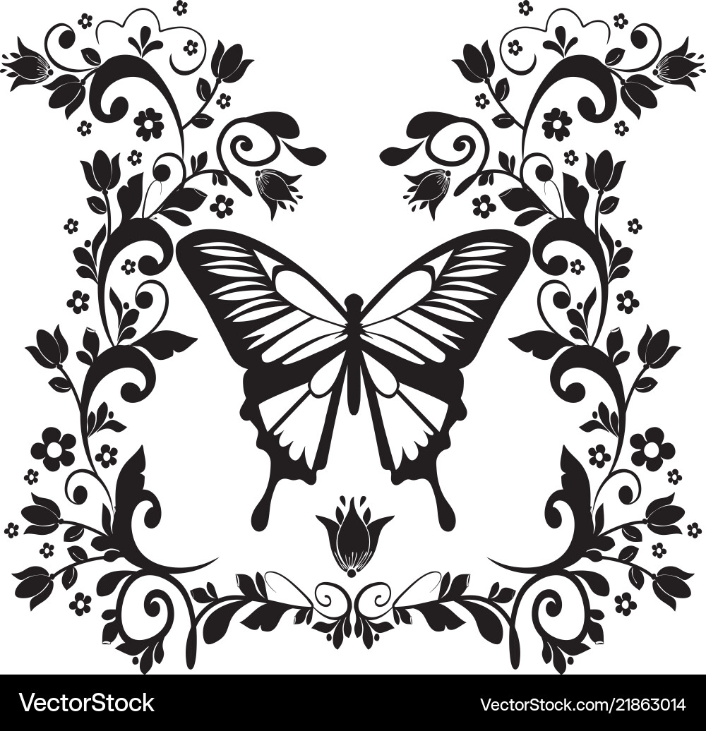 Elegant Butterfly Flourish Royalty Free Vector Image