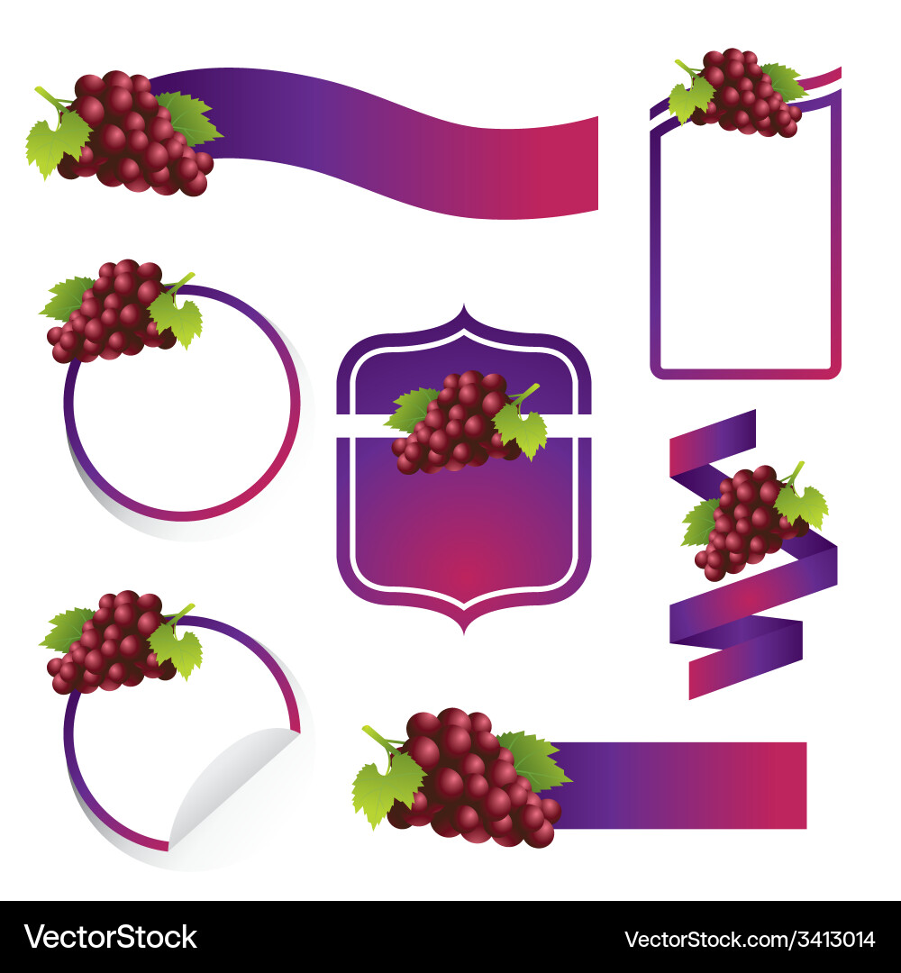 Grape label set Royalty Free Vector Image - VectorStock