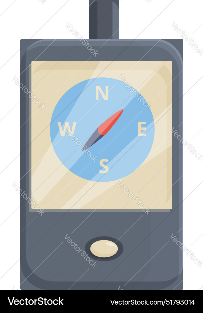 Modern electronic compass displaying north Vector Image