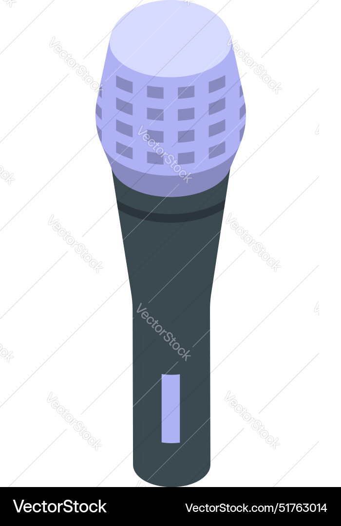 Modern microphone standing upright for recording Vector Image