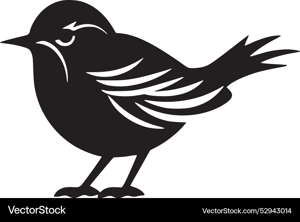 Robin bird - minimalist and simple silhouette Vector Image