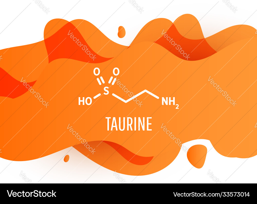Taurine structural chemical formula with liquid Vector Image