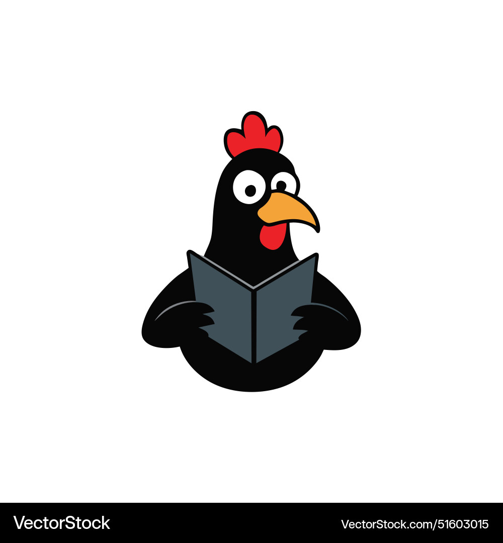 Ayam cemani chicken reading icon Royalty Free Vector Image