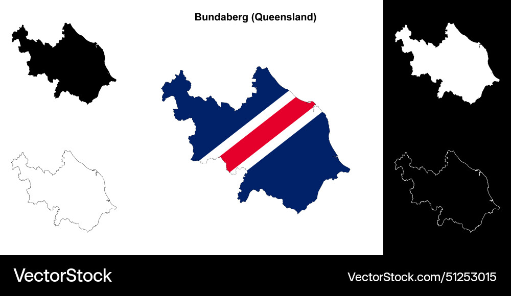 Bundaberg outline map Royalty Free Vector Image