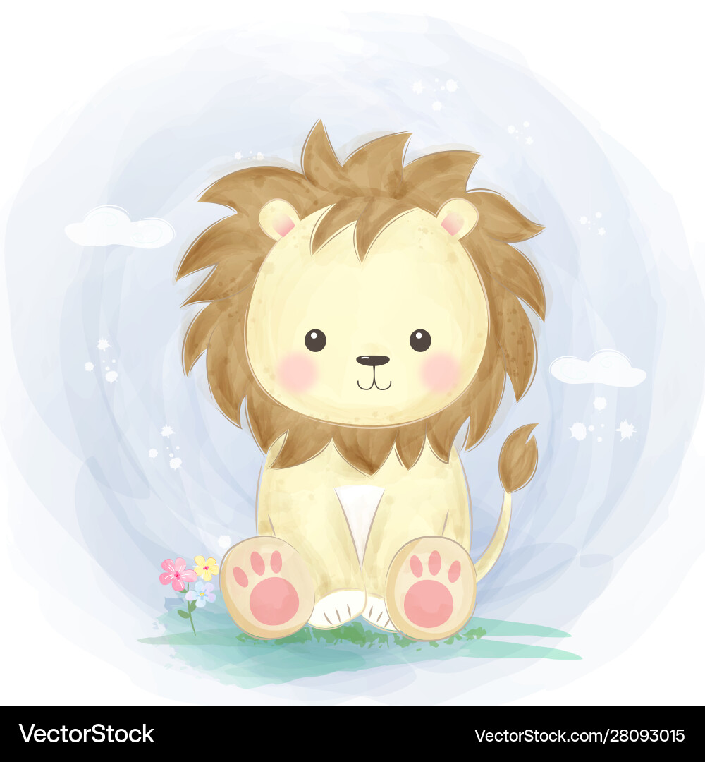 Cute little lion Royalty Free Vector Image - VectorStock