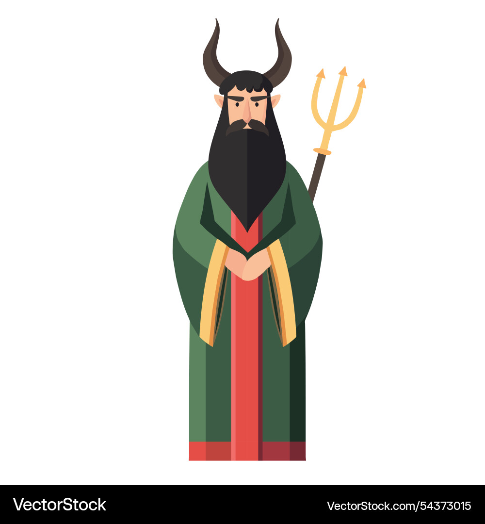 Devil dark man with black beard Royalty Free Vector Image