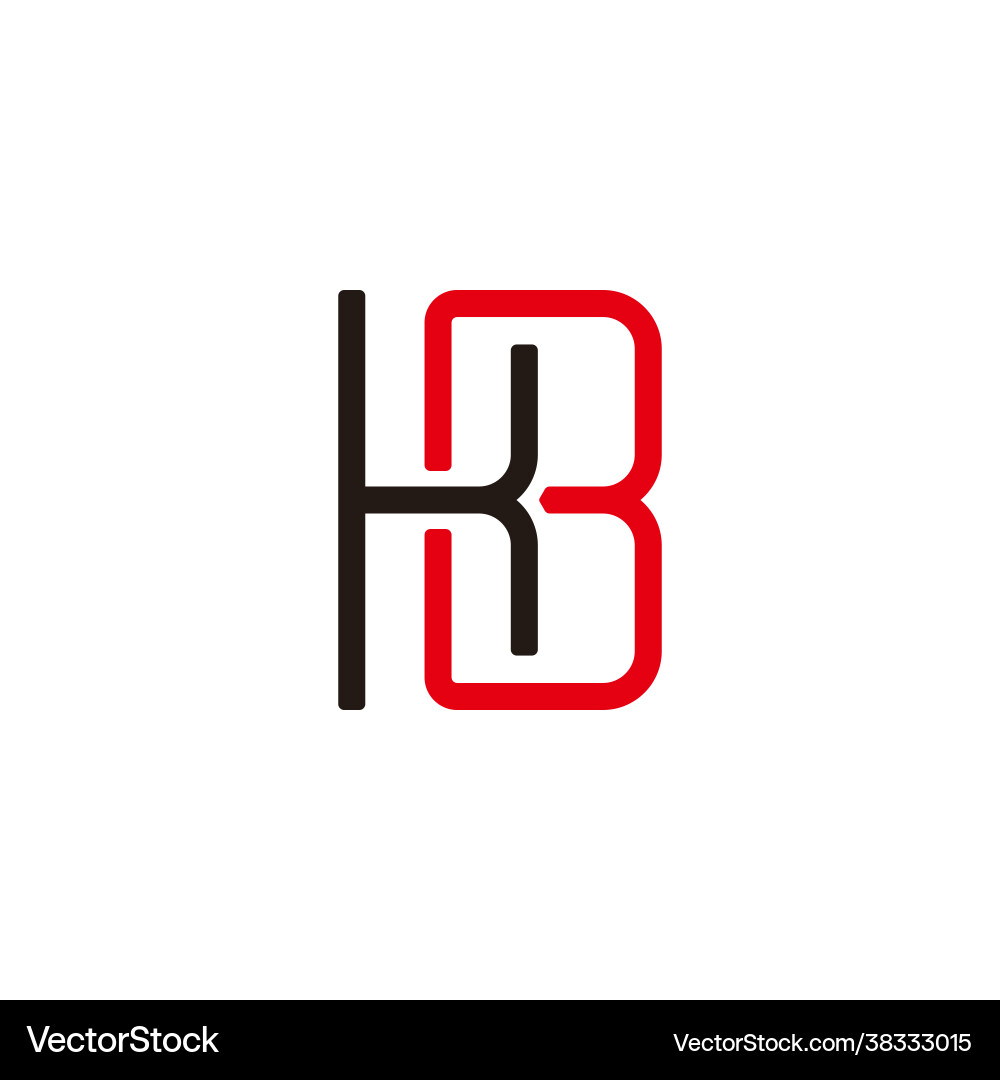 Letter kb simple linked geometric logo Royalty Free Vector