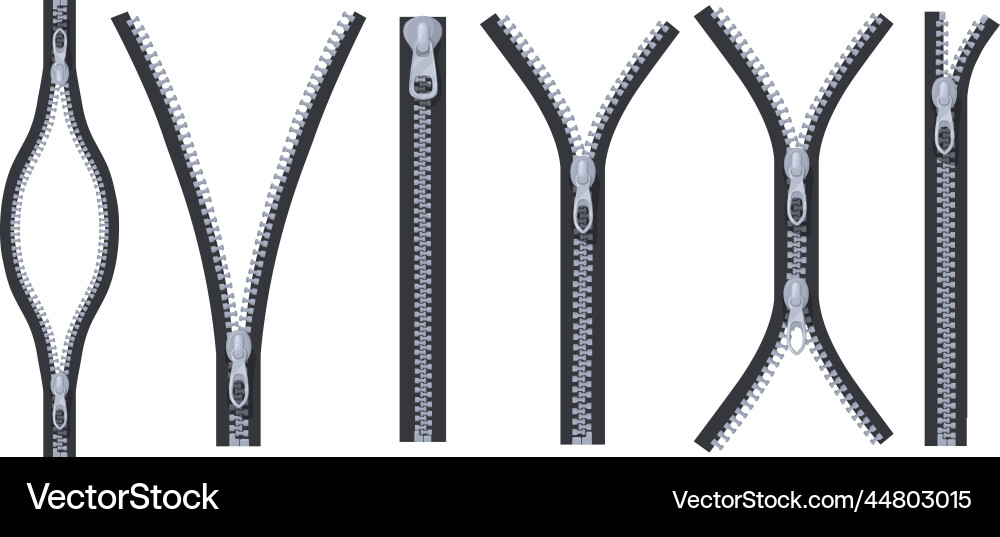 Open Zipper Details - Close-Up Royalty Free Vector Image