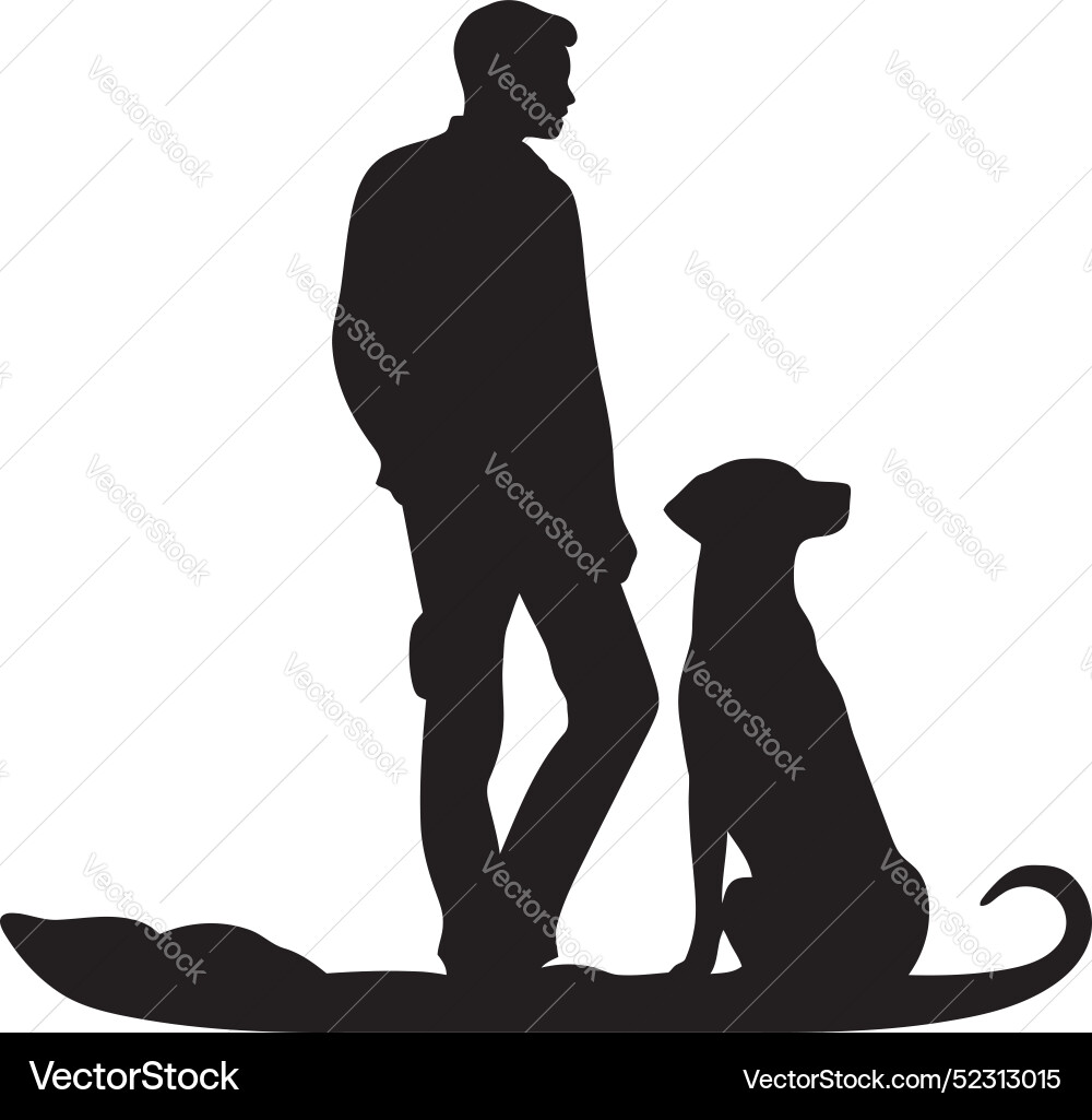 Pawsitively connected icon dog and owner graphic Vector Image