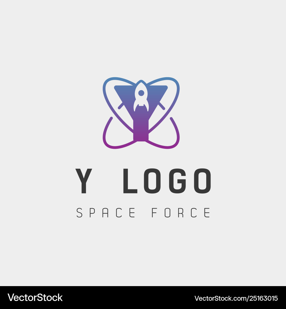 Space force logo design y initial galaxy rocket Vector Image