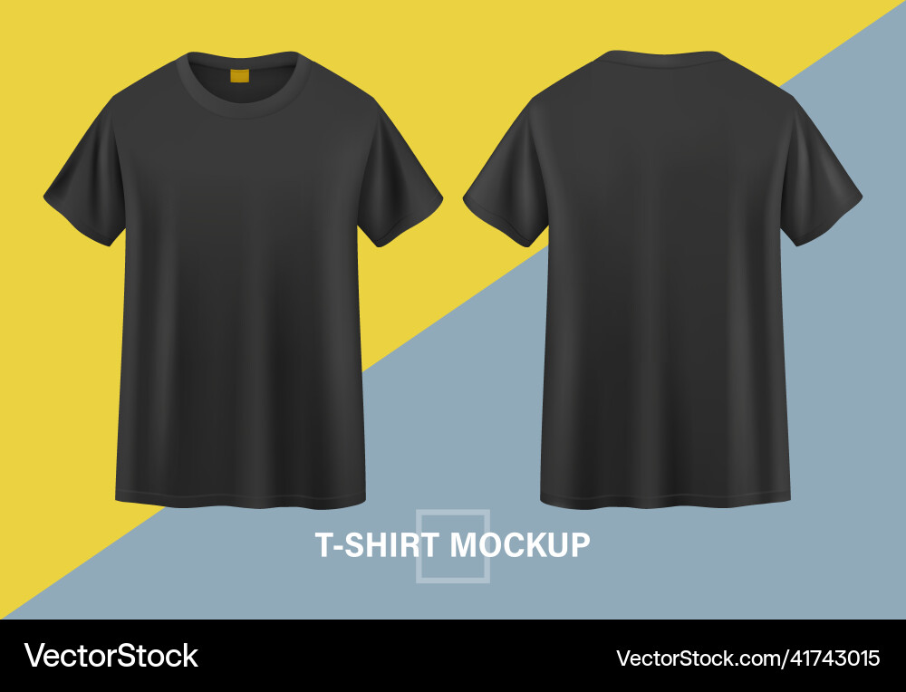 T-Shirt Front & Back Mockup Royalty Free Vector Image