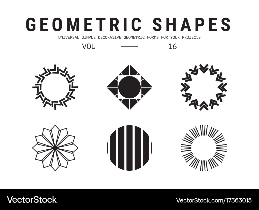 Universal geometric shapes set Royalty Free Vector Image