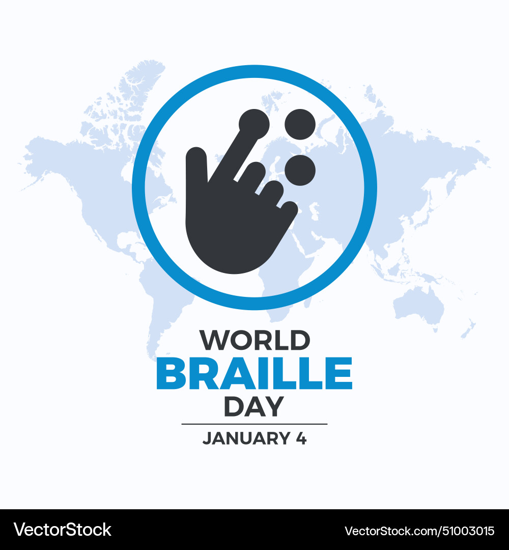 World braille day poster Royalty Free Vector Image