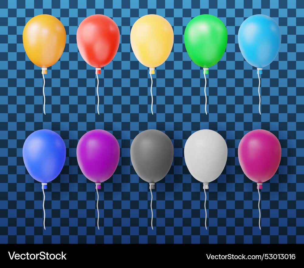 3d set of balloon isolated Royalty Free Vector Image