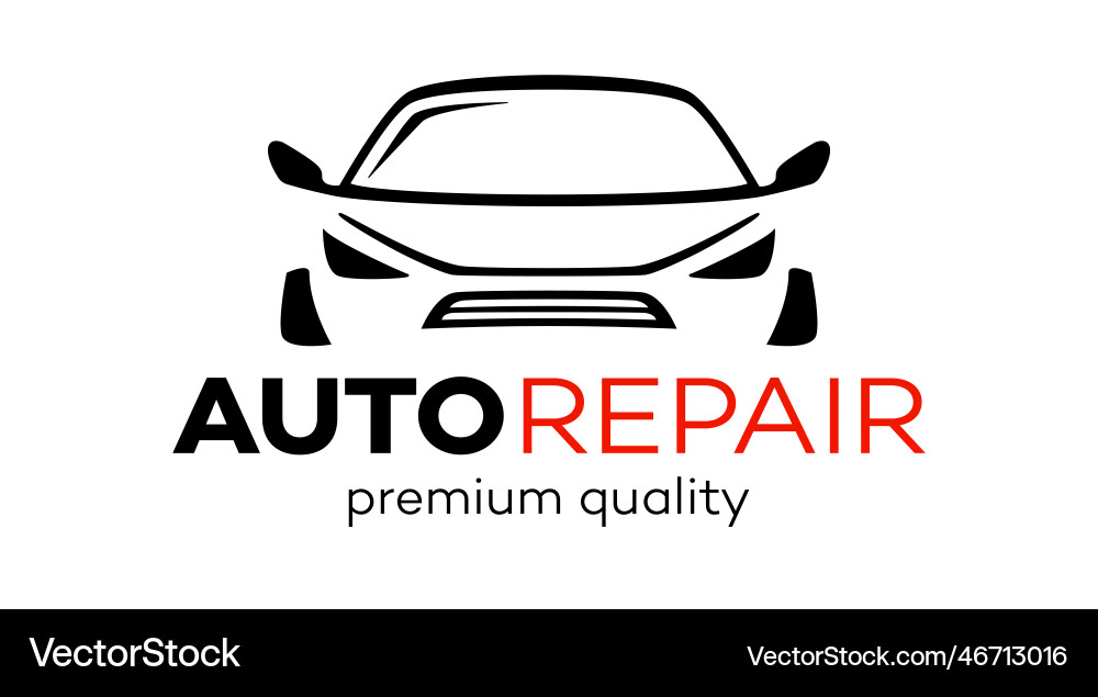 Auto repair logo isolated on black Royalty Free Vector Image