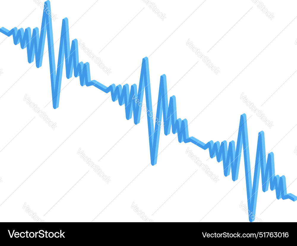 Blue line graph showing market volatility Vector Image