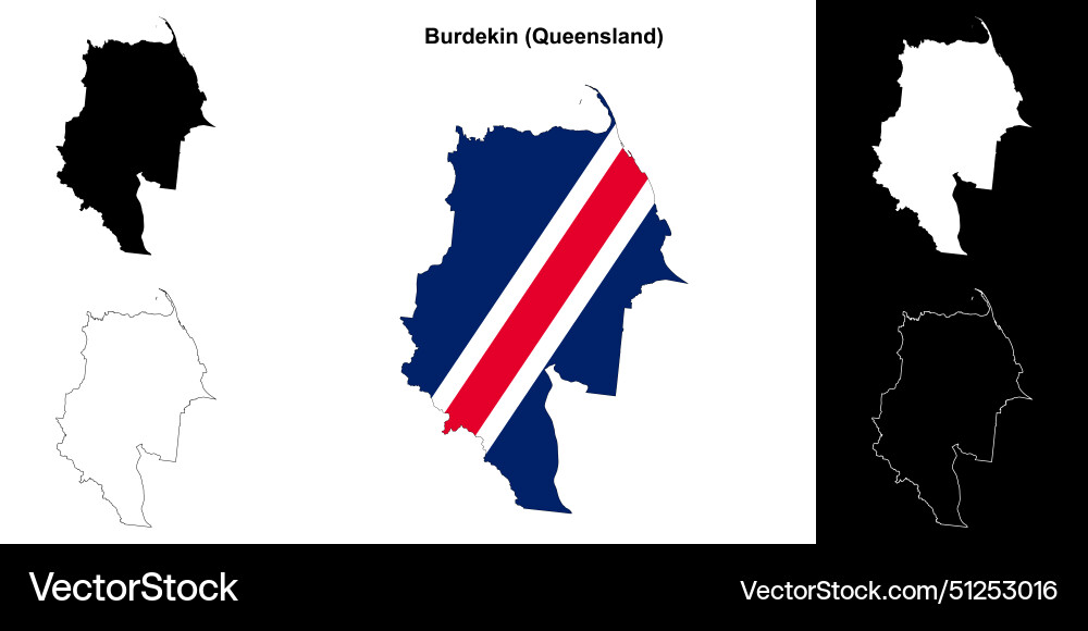 Burdekin outline map Royalty Free Vector Image
