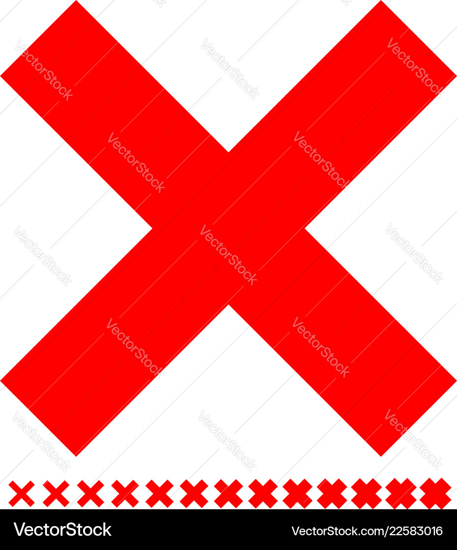 Cross symbol with different weights included Vector Image