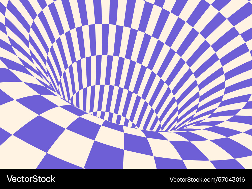 Optical illusion white checker 3d chess Royalty Free Vector