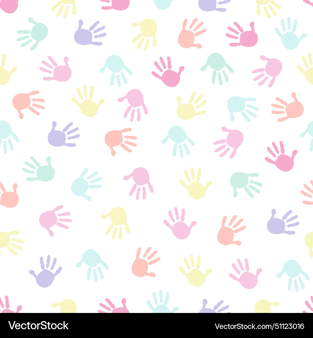 Pastel colored foot prints seamless fabric design Vector Image