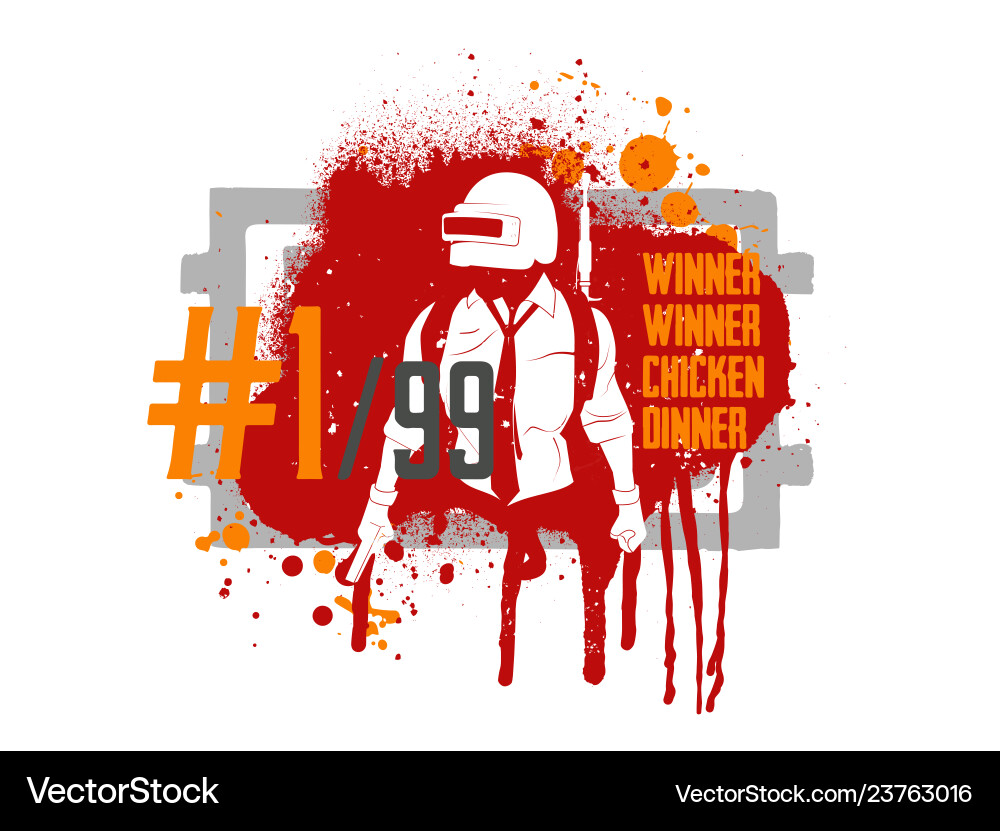 PUBG Winner Winner Chicken Dinner Royalty Free Vector Image