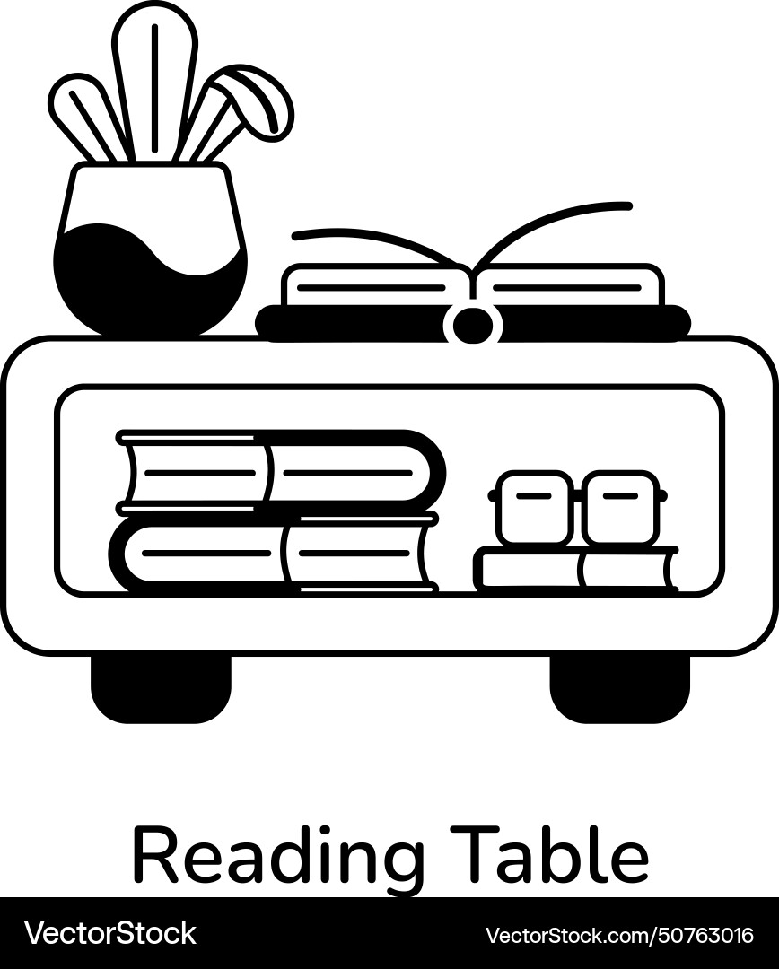 Reading table Royalty Free Vector Image - VectorStock