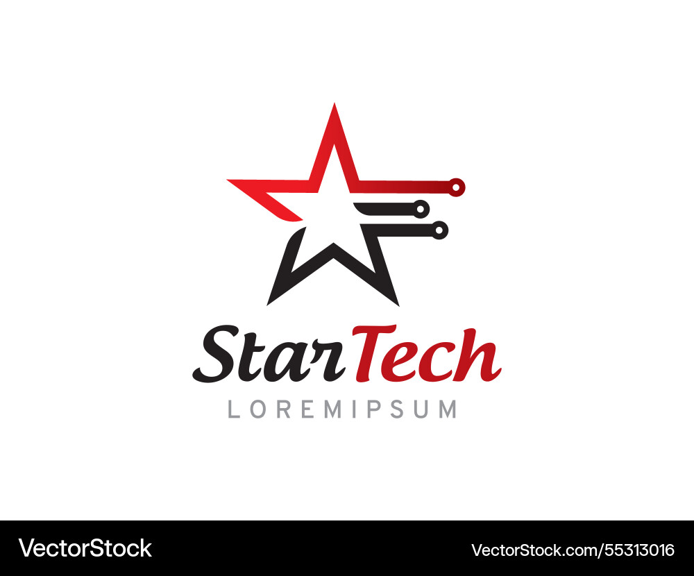 Star technology logo symbol or icon template Vector Image