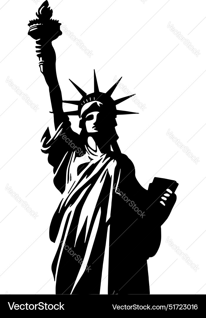 Statue of liberty silhouette Royalty Free Vector Image