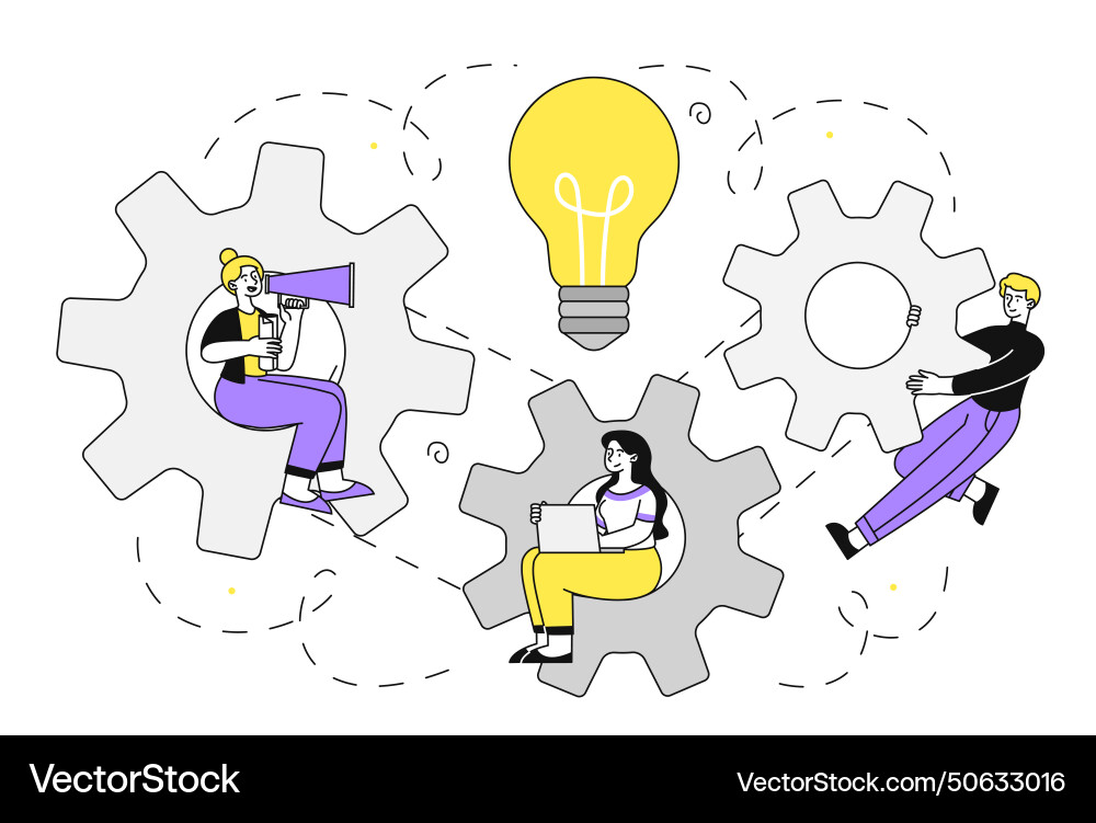 Team building simple concept Royalty Free Vector Image