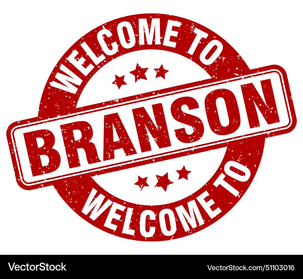 Welcome to branson stamp round sign Royalty Free Vector
