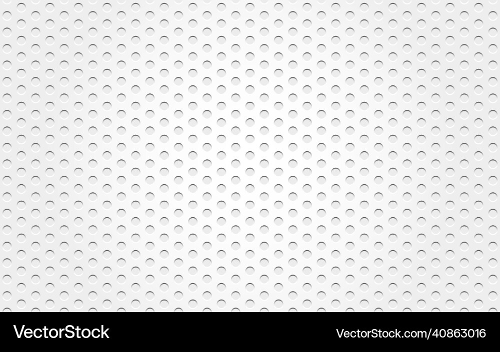 White mesh perforated metal texture with light Vector Image