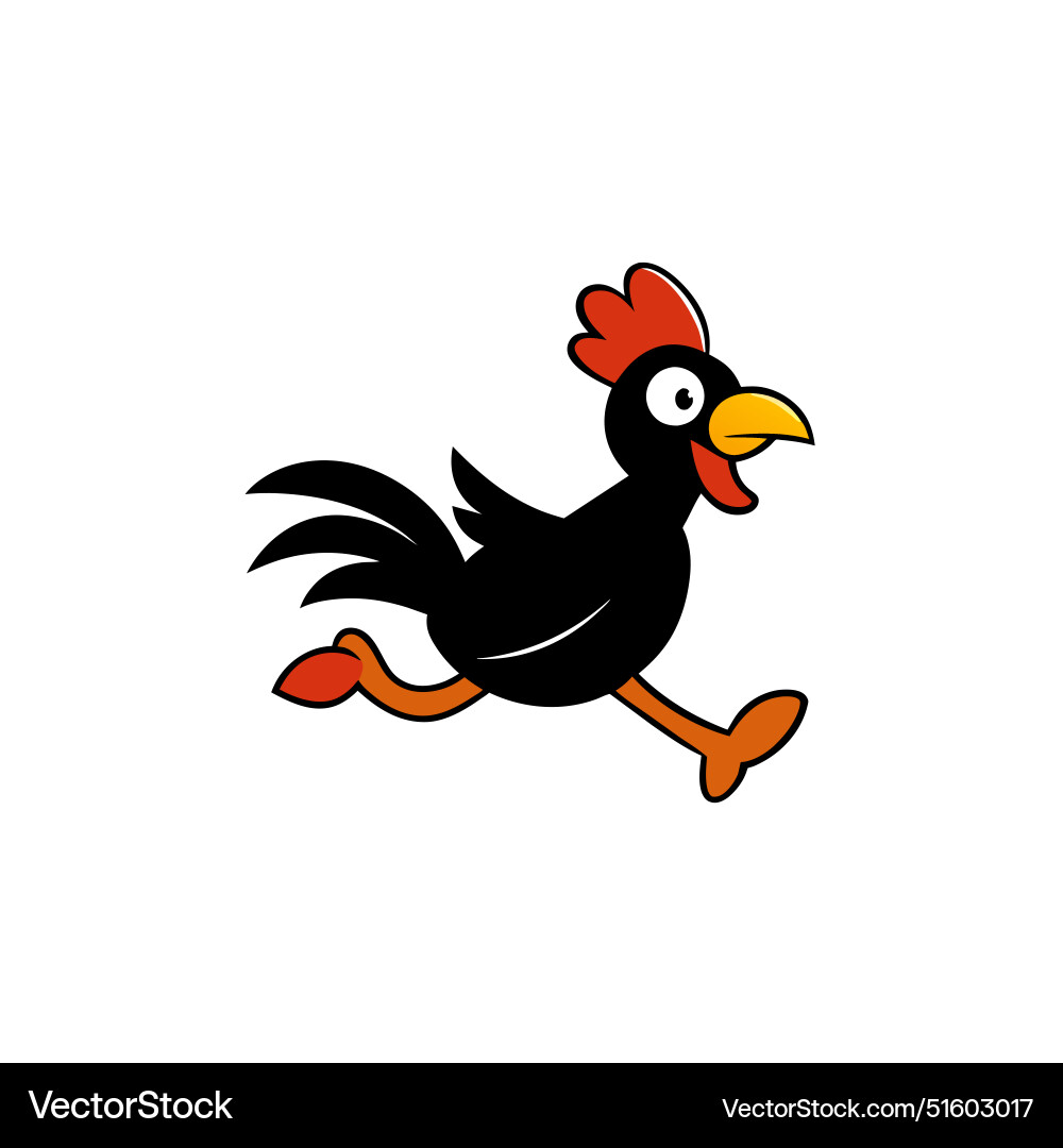 Ayam cemani chicken runs icon Royalty Free Vector Image