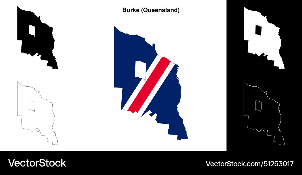 Burke outline map Royalty Free Vector Image - VectorStock