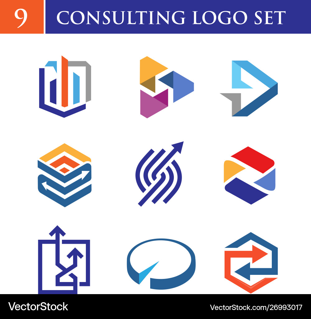 Colorful logo consulting concept Royalty Free Vector Image