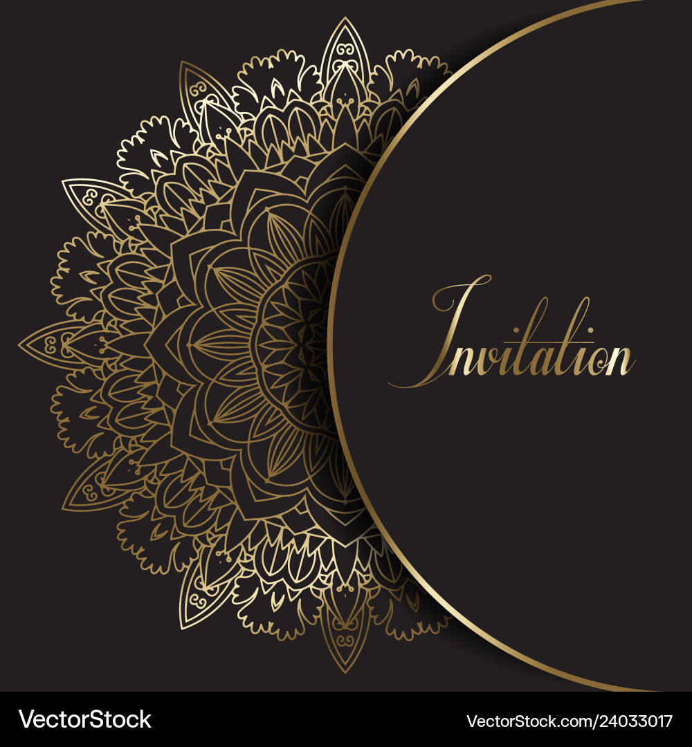 Decorative mandala design invitation Royalty Free Vector