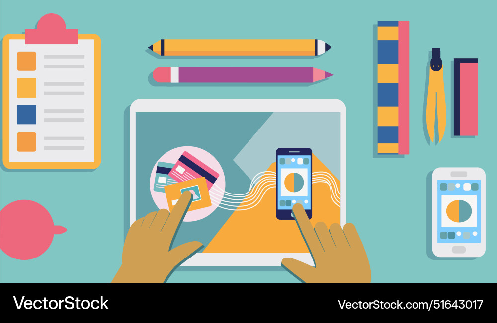 Drawn digital tools concept Royalty Free Vector Image